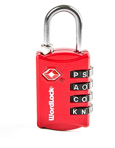 Wordlock LL-206-RD TSA Approved Combination Luggage Lock β 4 Dial, Red, Normal