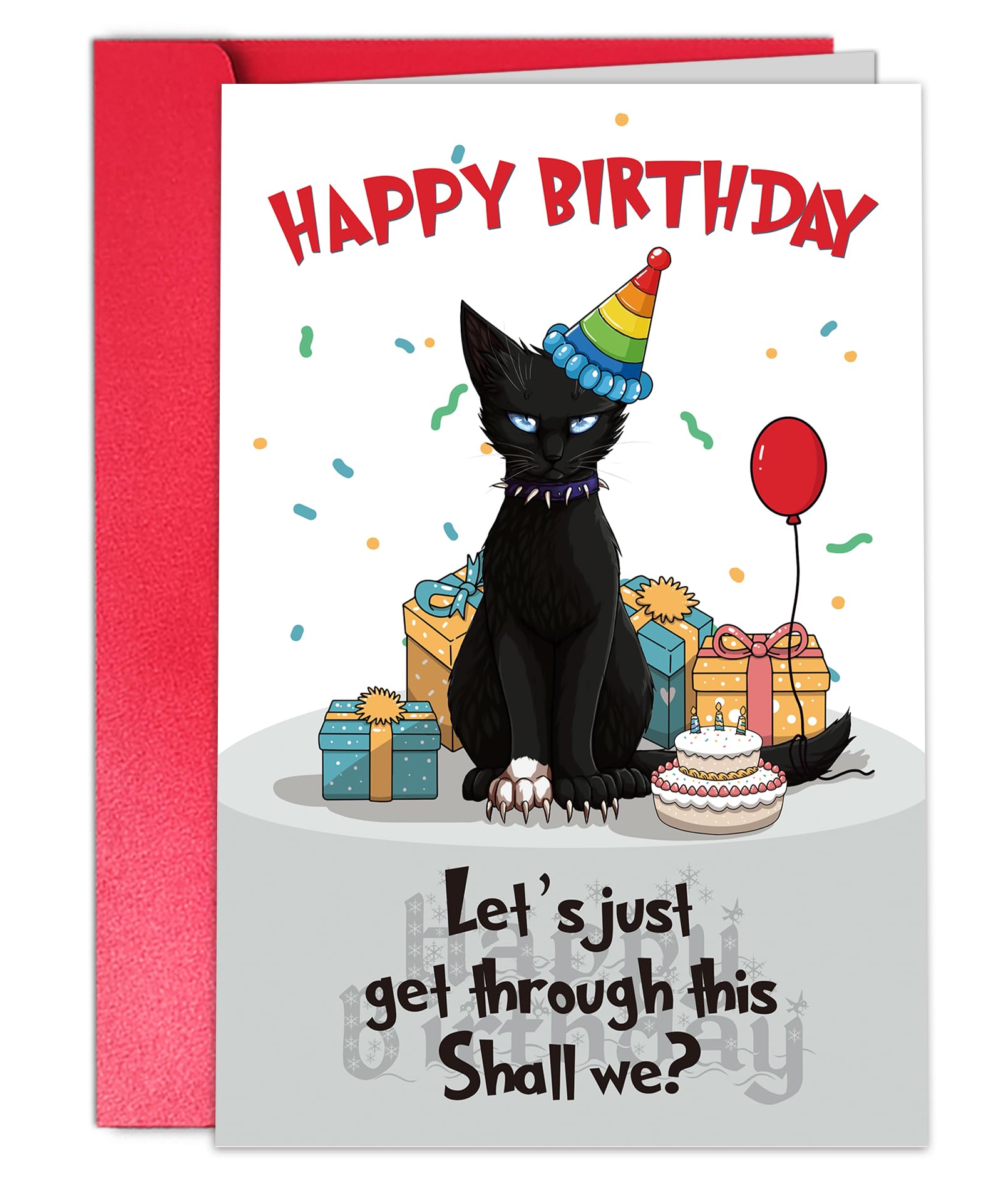 TQDaiker Funny Birthday Card for Cat Lovers, Cute Bday Card for Him Her