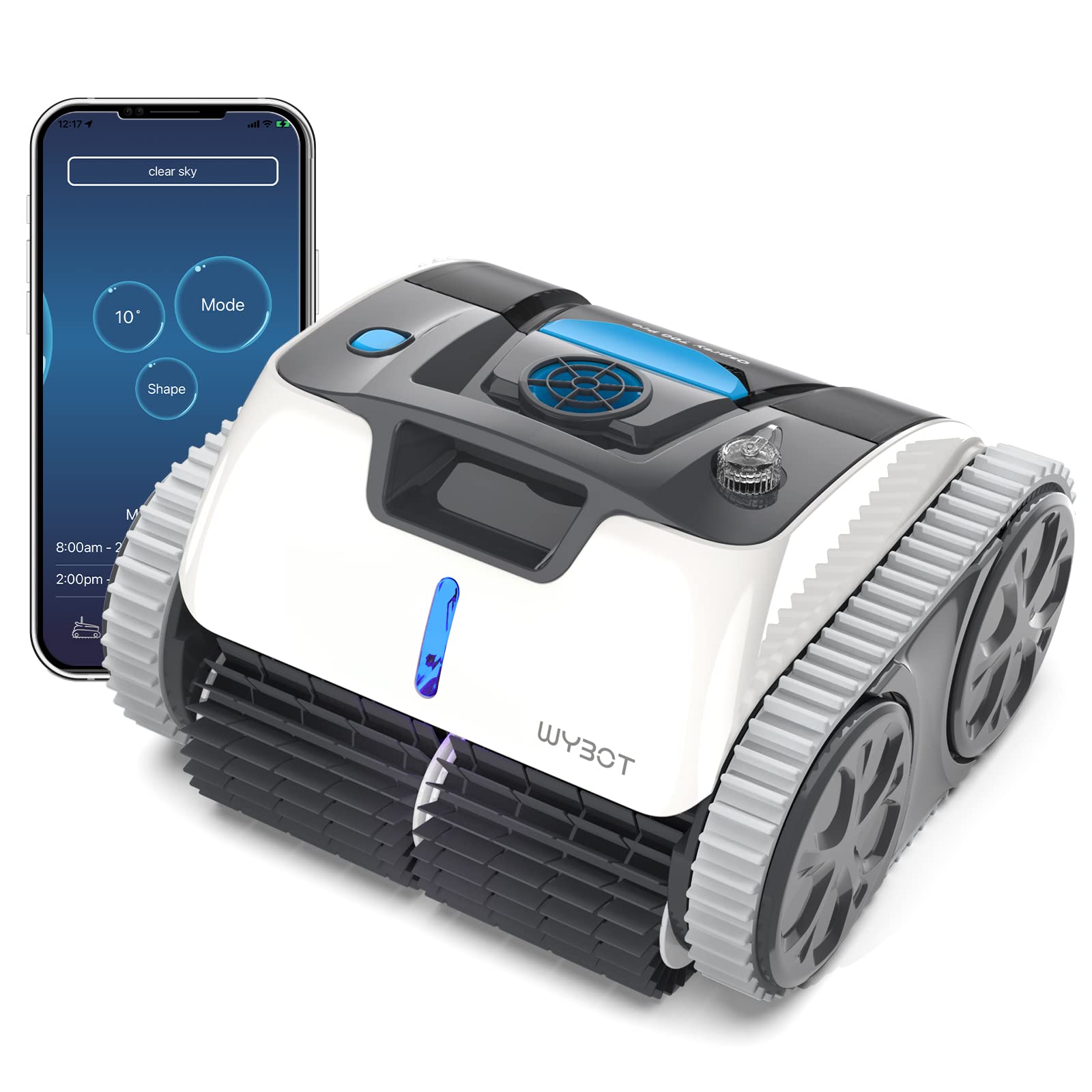 WYBOT Wall Climbing Robotic Pool Cleaner with APP Mode, Excellent Suction Power, Smart Navigation Technology, 9200mAH Large Battery, LED Indicator, Automatic Pool Vacuum for Inground Pools