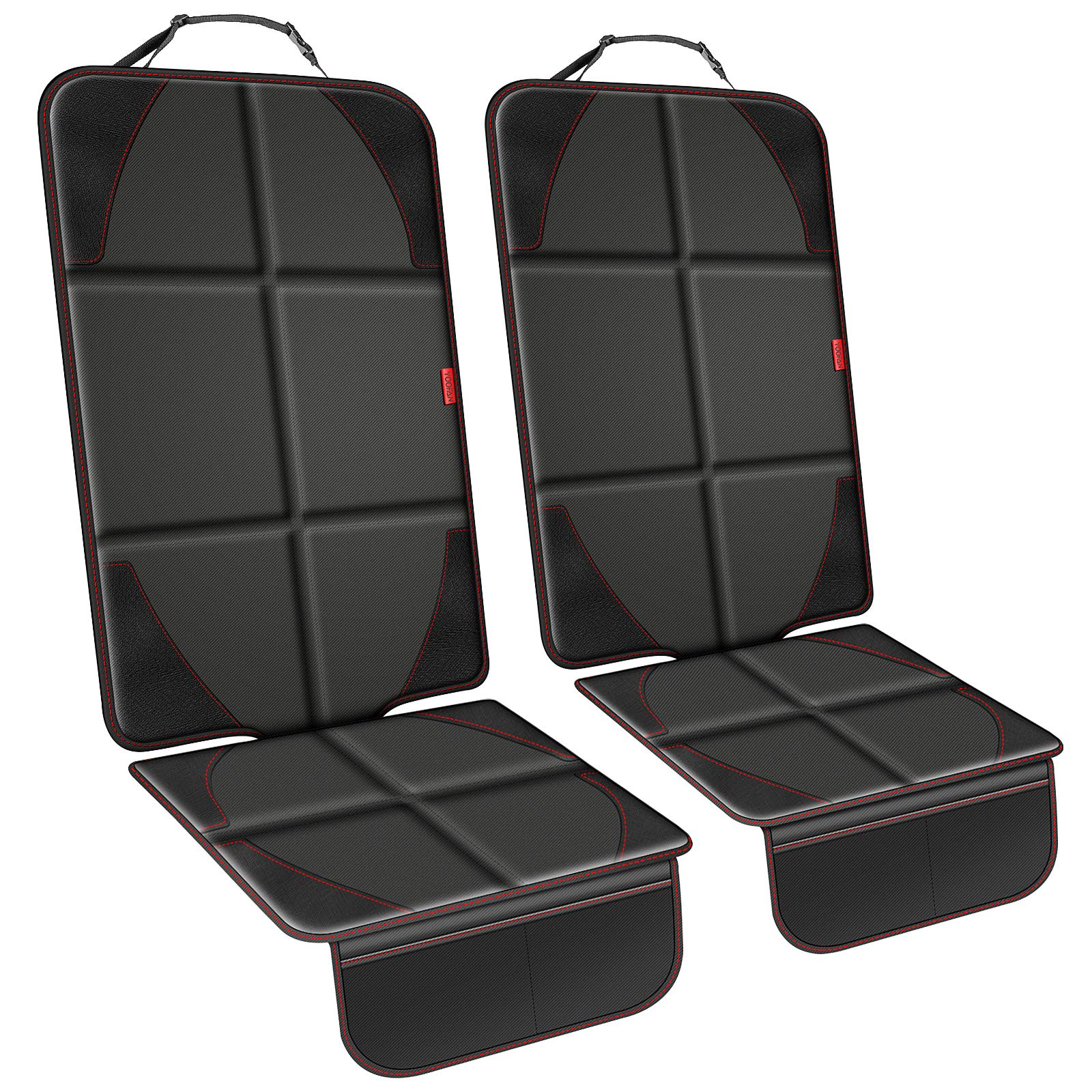 YOOFAN 2 Pack Car Seat Protectors with Thickest Padding, Waterproof 600D Oxford Fabric, 2 Large Pockets, XL Size Best Coverage for Child Baby Car Seats and Leather Seats
