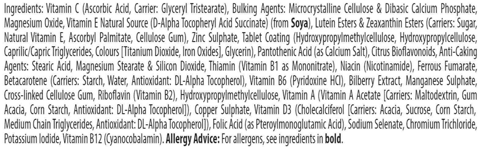 Vitabiotics Visionace Original - Nutritional Multivitamin for Normal Vision | Vitamins A, B2 and Zinc - 30 Tablets