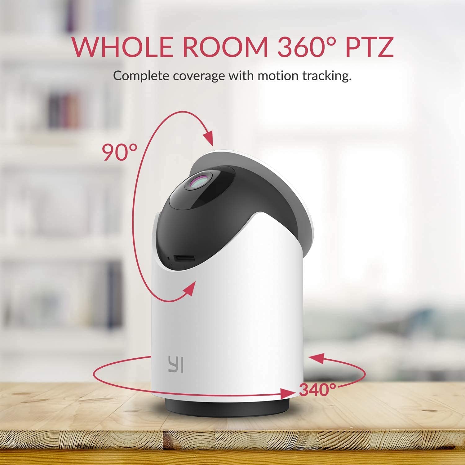 YI Pet Security Camera 1pc, 1080p 360-degree Pan-Tilt Smart Indoor IP Cam with Night Vision, 2-Way Audio, Motion-Tracking,Human Detection, Phone App, Compatible with Alexa and Google