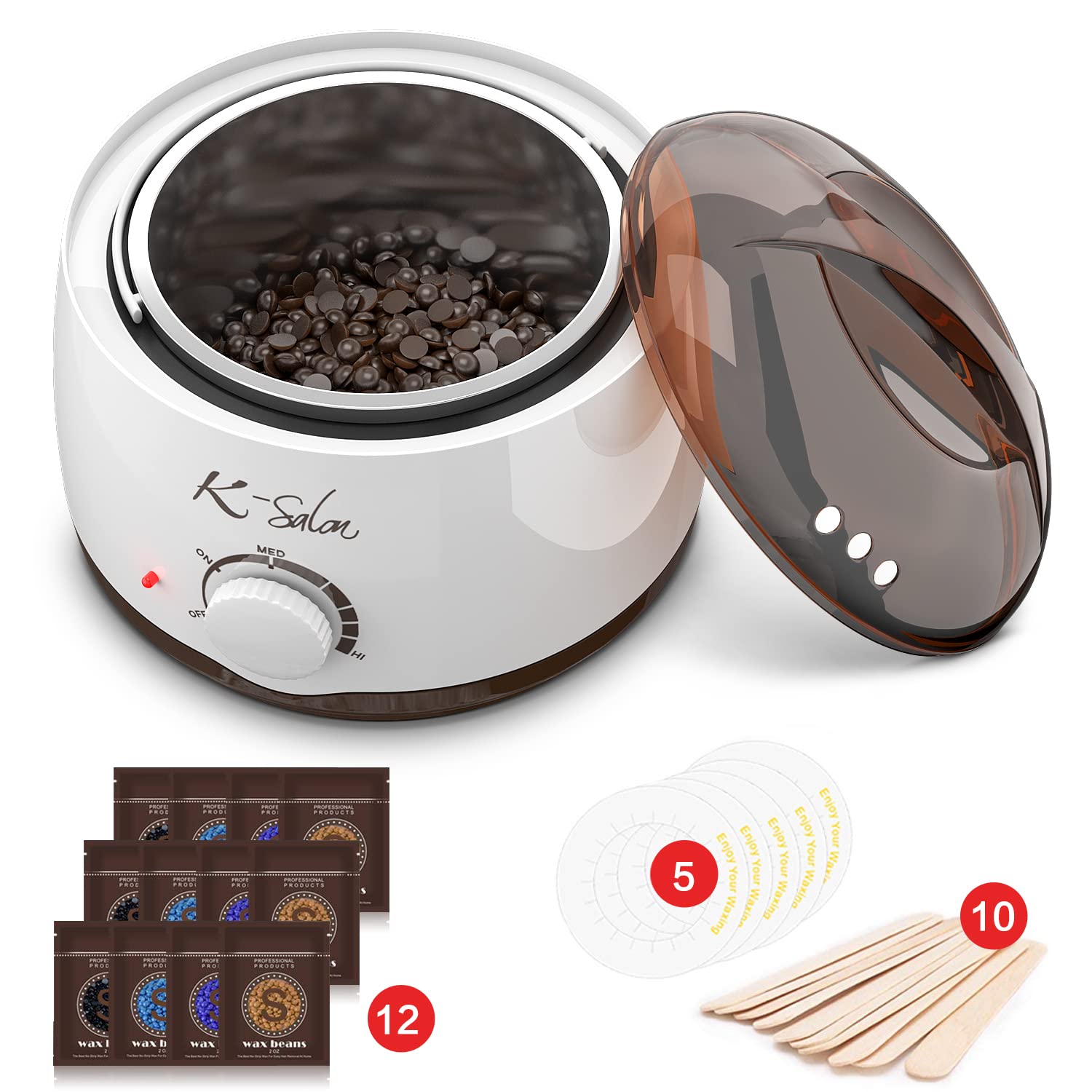 Wax Warmer, 25 in 1 Hair Removal Home Hard Wax Kit Electric Wax Heater
