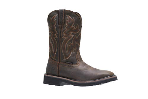 Wolverine men's Rancher Steel Toe 10in Work Boot, Dk Brown/Rust, 9