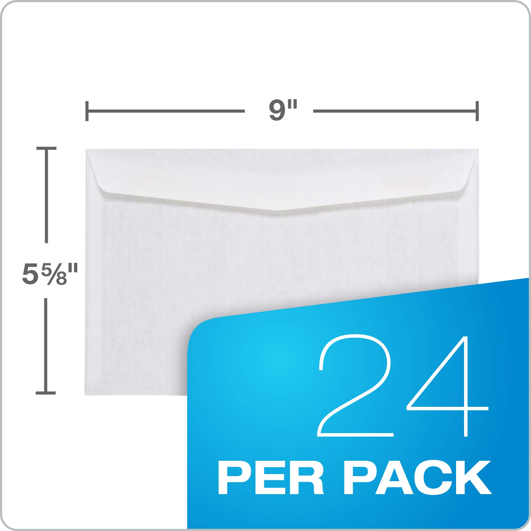 TOPS 1099 Envelopes, For 1099 NEC, 1099 MISC, 1099 R, 1099 INT & 1099 DIV, Self Seal Double Window Security Envelopes, 5-5/8" x 9", 24/Pack (TX2222ES)