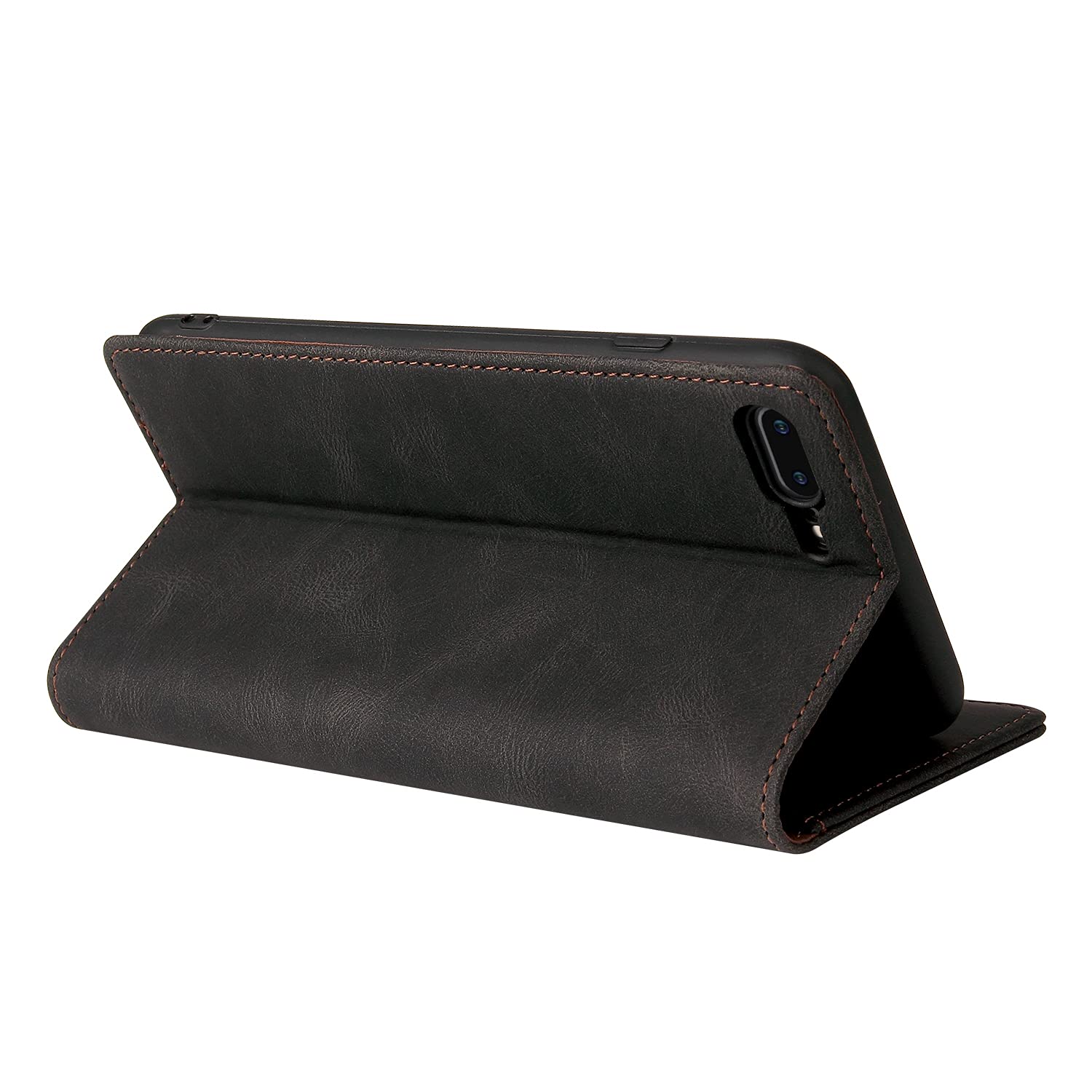 ZCDAYE Case for iPhone SE 2022 5G/iPhone SE 2020/iPhone 7/iPhone 8, PU Leather Lightweight Folding Phone Case for iPhone SE 2022(SE3)/iPhone SE 2020(SE2)/iPhone 7/8- Black