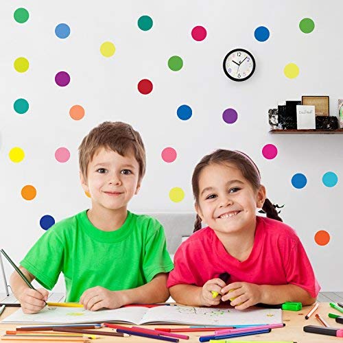 Wall Stickers for Bedroom Living Room, Polka Dot Wall Decals for Kids Boys and Girls, Multicolor 2inch (140 Circles)