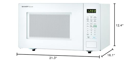 SHARP White Carousel Cu. Ft. 1000W Countertop Microwave Oven (ISTA 6 Packaging), 1.4 Cubic Foot, 1000 Watts
