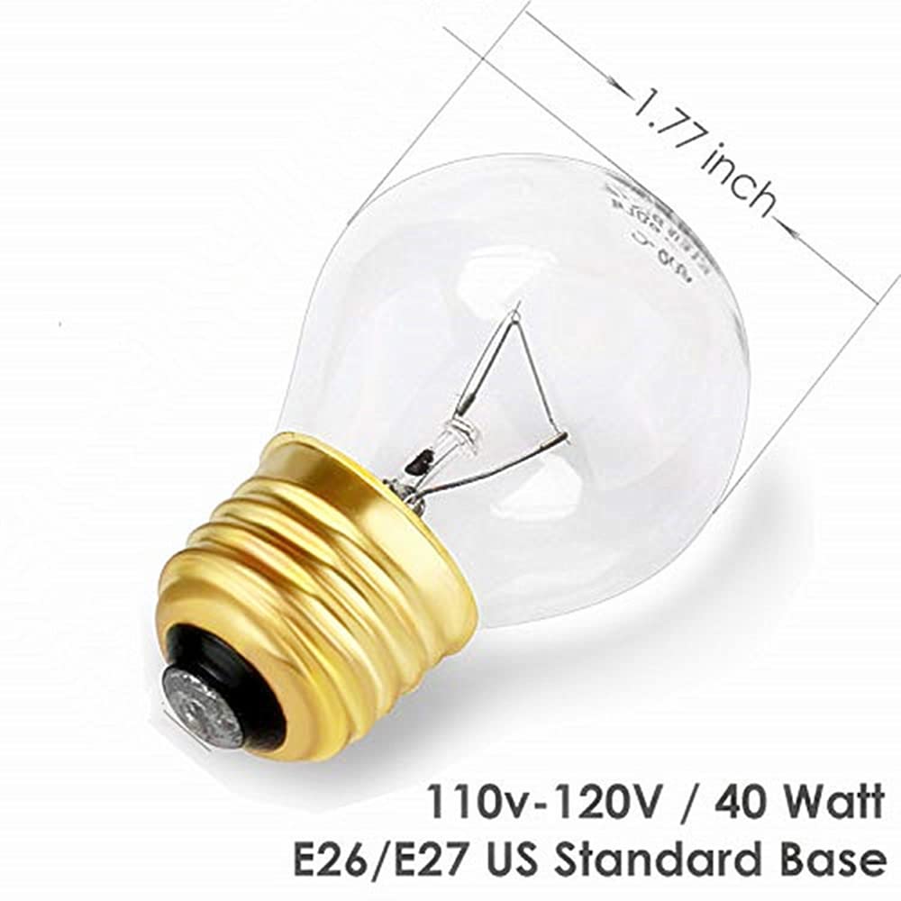 ZTGJMN Oven Light Bulbs– High Temp Resistant– 40 Watt Appliance Replacement Bulbs for Oven, Stove, Refrigerator, Microwave,G45/E26/120V/400 Lumens Incandescent Bulb (4)