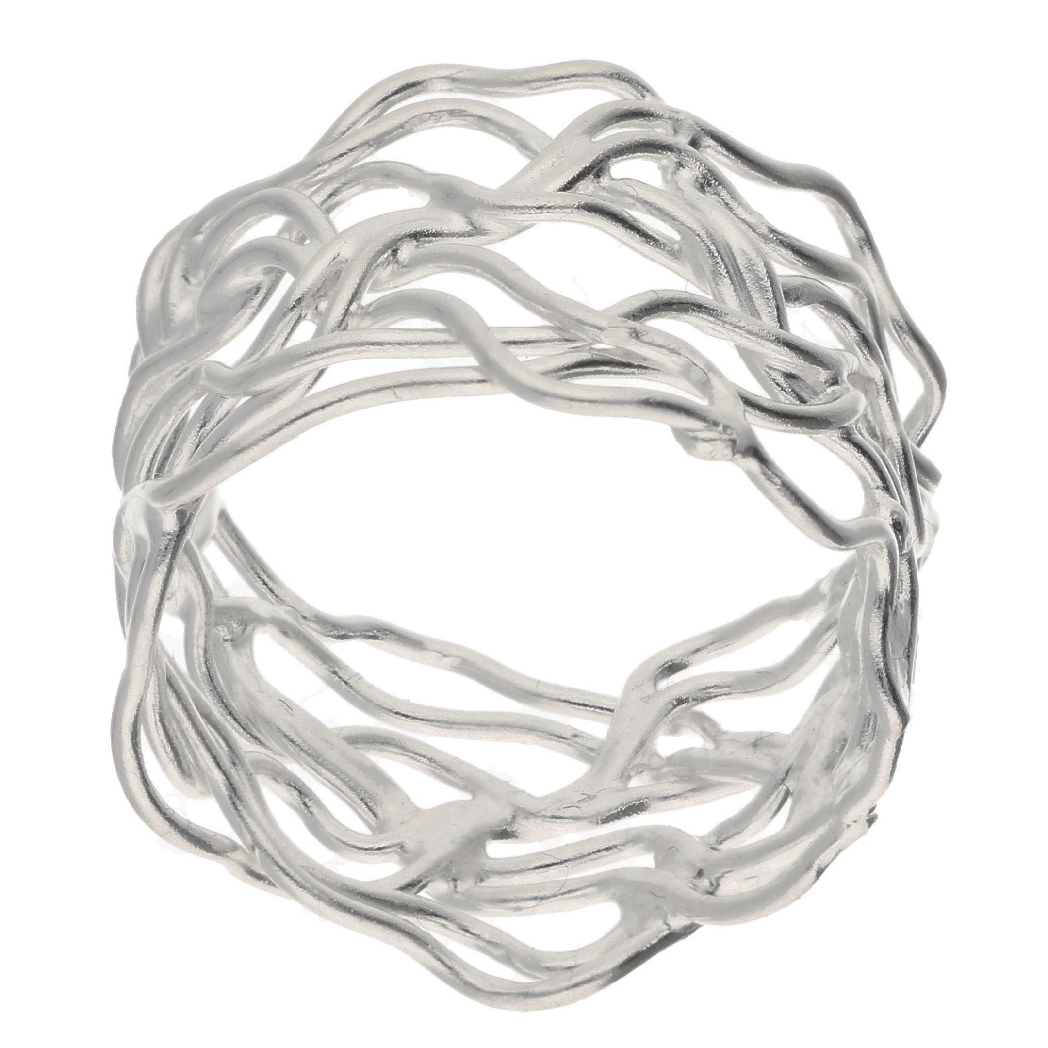 Unique Filigree Wirework Wide Band Sterling Silver Ring Size 7(Sizes 5,6,7,8,9,10,11,12,13)