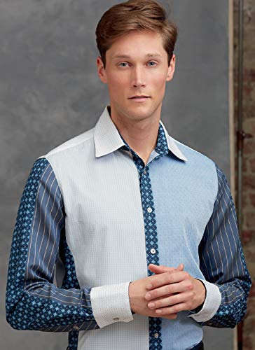 Vogue V1599MXX Men's Button-Up Dress Shirt Sewing Patterns by Koos Van den Akker, Sizes 40-46