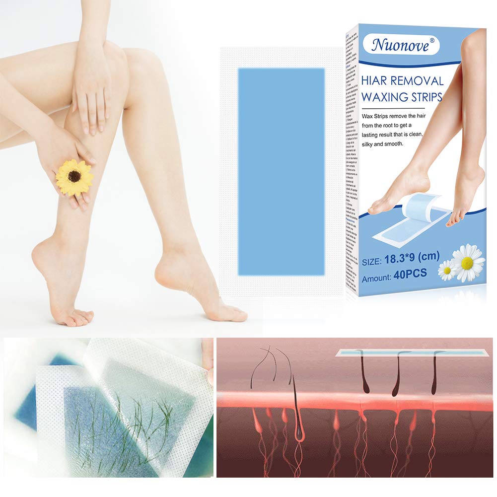Wax Strips, Hair Removal Waxing Strips, Facial Wax Strips, Body Wax Strips (40PC)