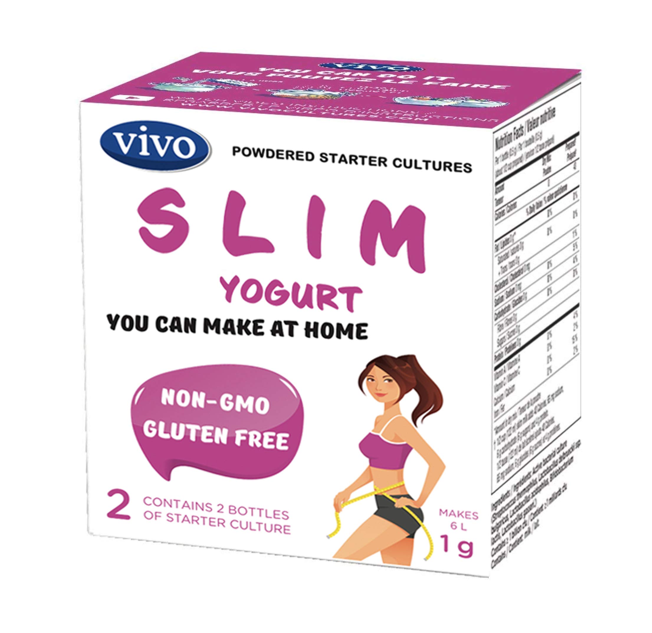 VIVO Slim Yogurt Starter/Natural (5 boxes) Makes up to 30 quarts of yogurt…