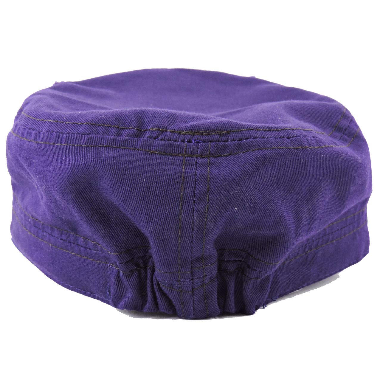 SILVERFEVER Women's Military Cadet Cap Hat - Patch Cotton - Studded & Embroidered (Purple, Cross Angel Wings)