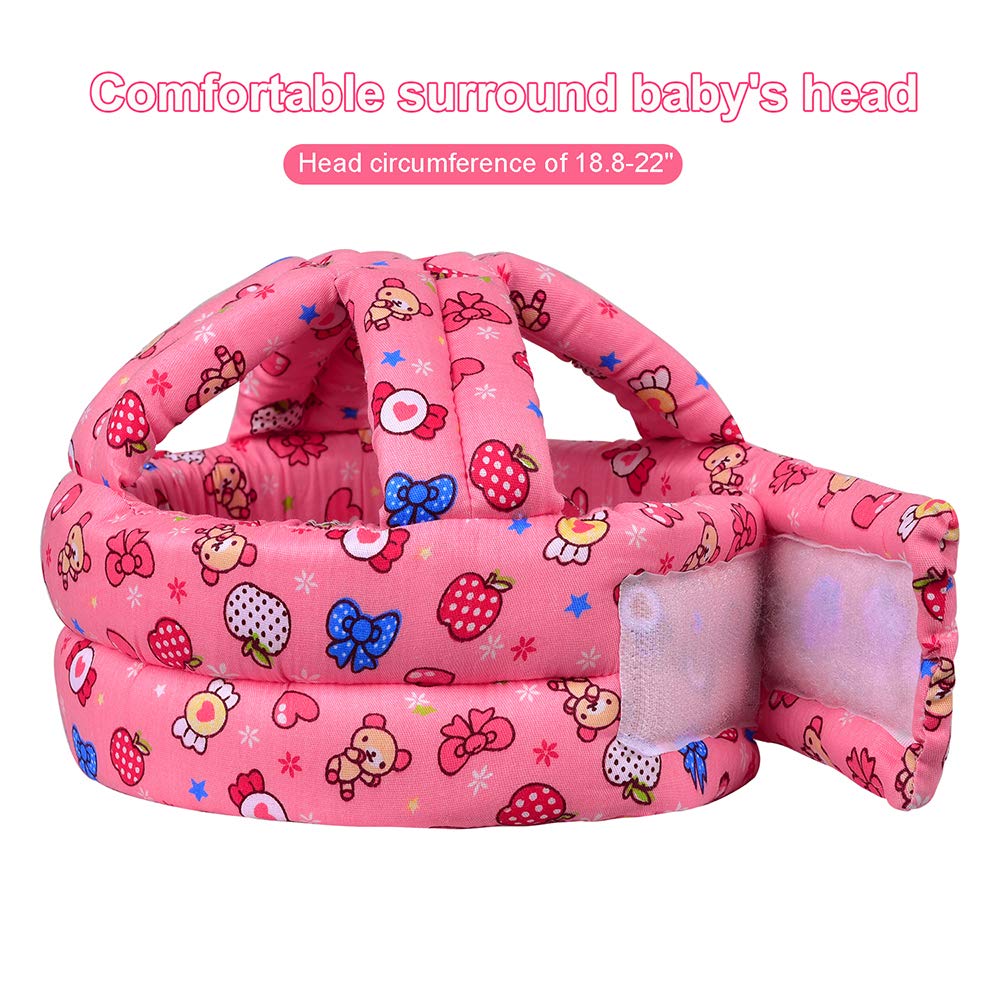 TORASO Baby Helmet & Baby Knee Pads for Crawling,Infant Helmet & Walking Baby Helmet,for Age 6-36 Months, Pink Candy(A)