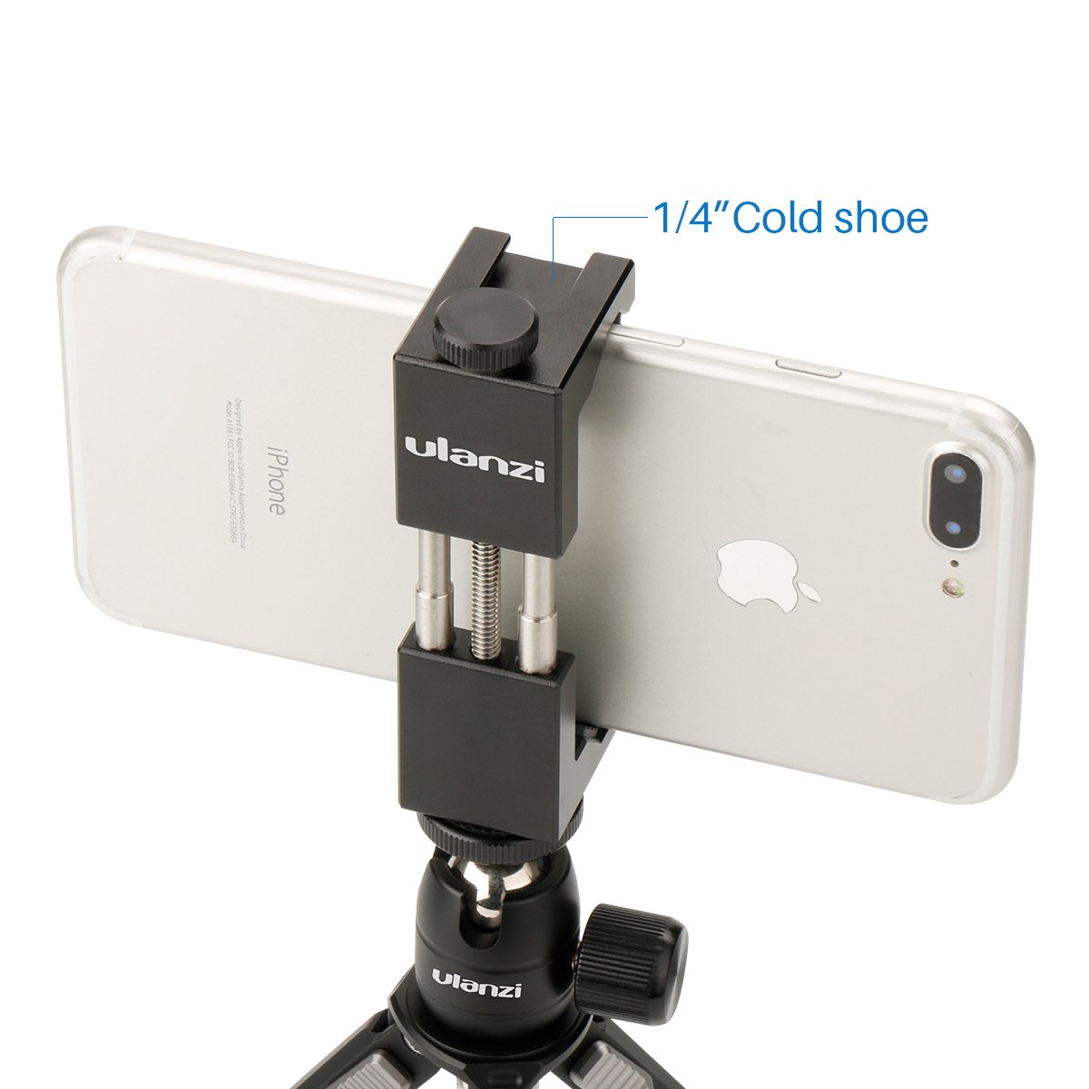 ULANZI Aluminum Phone Tripod Mount with Cold Shoe Mount, Smartphone Video Rig Tripod Mount Adapter for iPhone 11 Pro Max XS X 8 Plus Samsung Galaxy Google Pixel OnePlus One Sony Mobile Phones