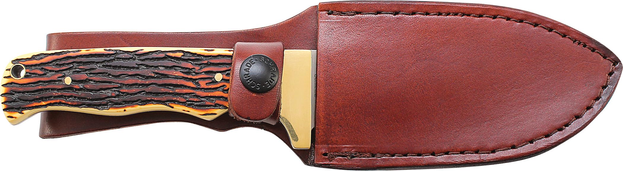 Uncle Henry Fixed Blade Trapped Finger Grooves Sheathed