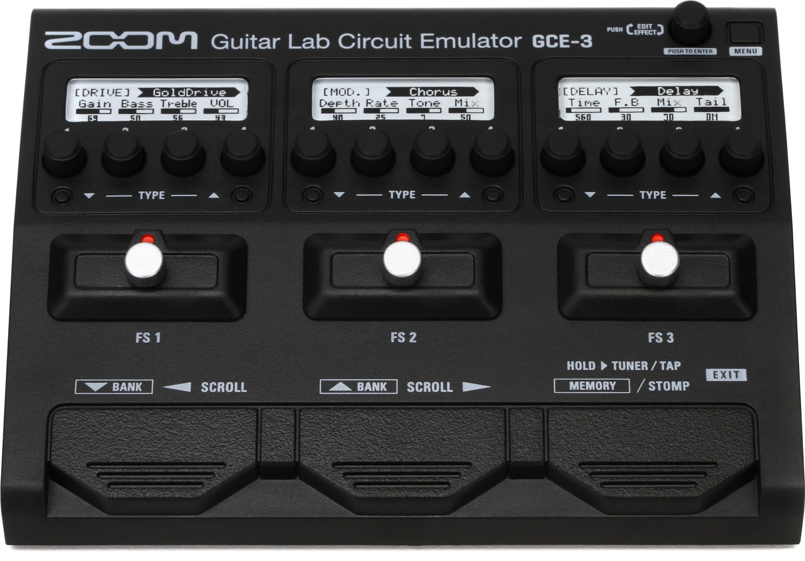 Zoom GCE-3 Guitar Lab Circuit Emulator, Compact USB Audio Interface for Emulation of Zoom Effects Processors Using Guitar Lab Software