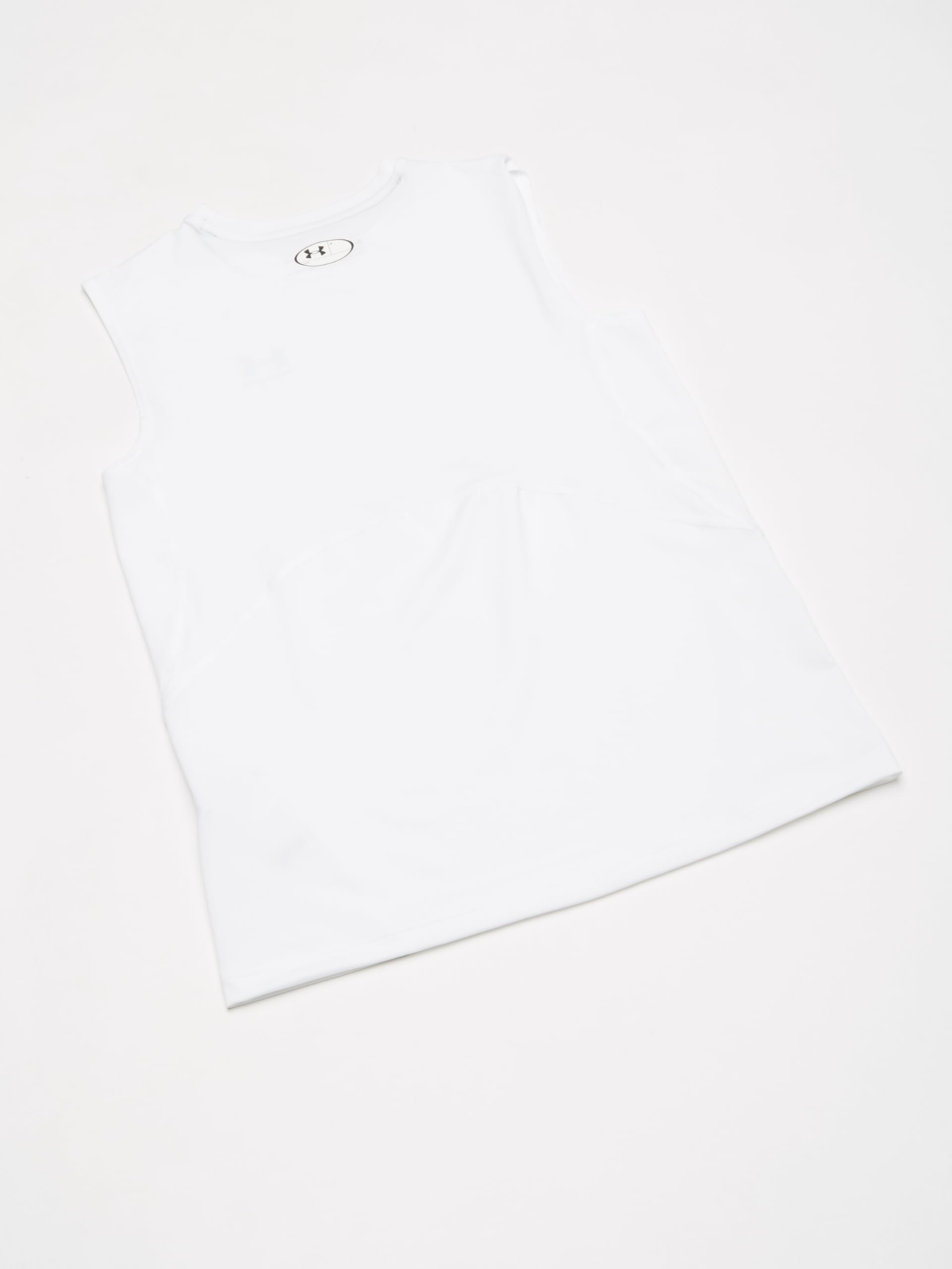 Under Armour Boys HeatGear Armour Sleeveless T-Shirt, White (100)/Black, Medium