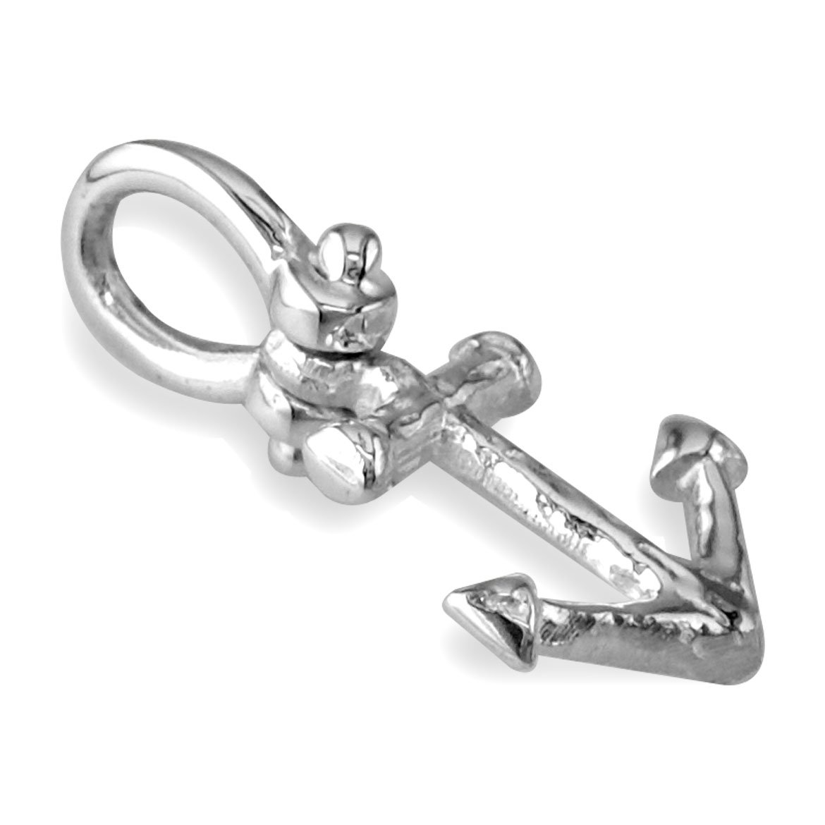 Small Anchor Charm in 14k White Gold