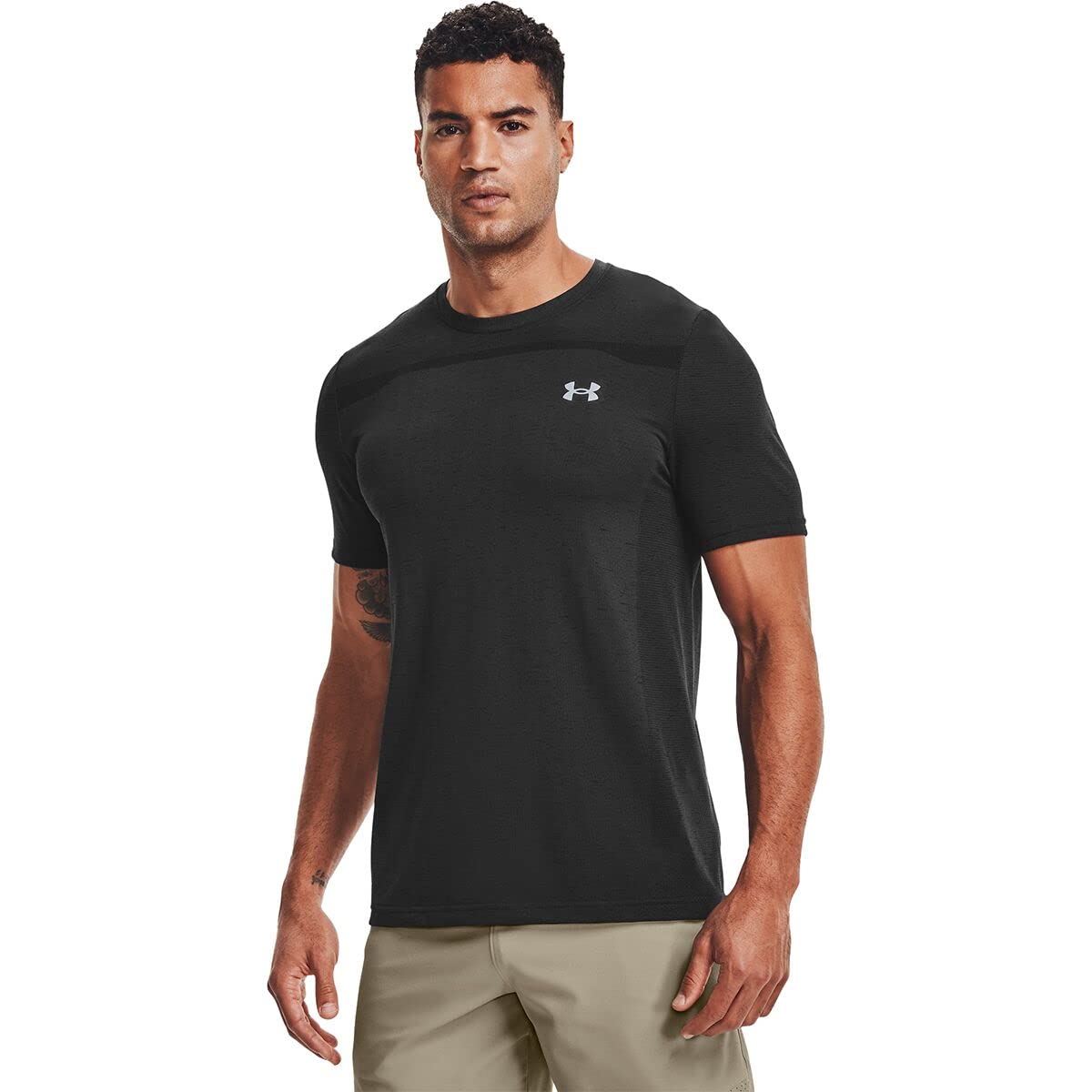 Under Armour Men's Seamless Short-Sleeve T-Shirt , Black (001)/Mod Gray , 3X-Large