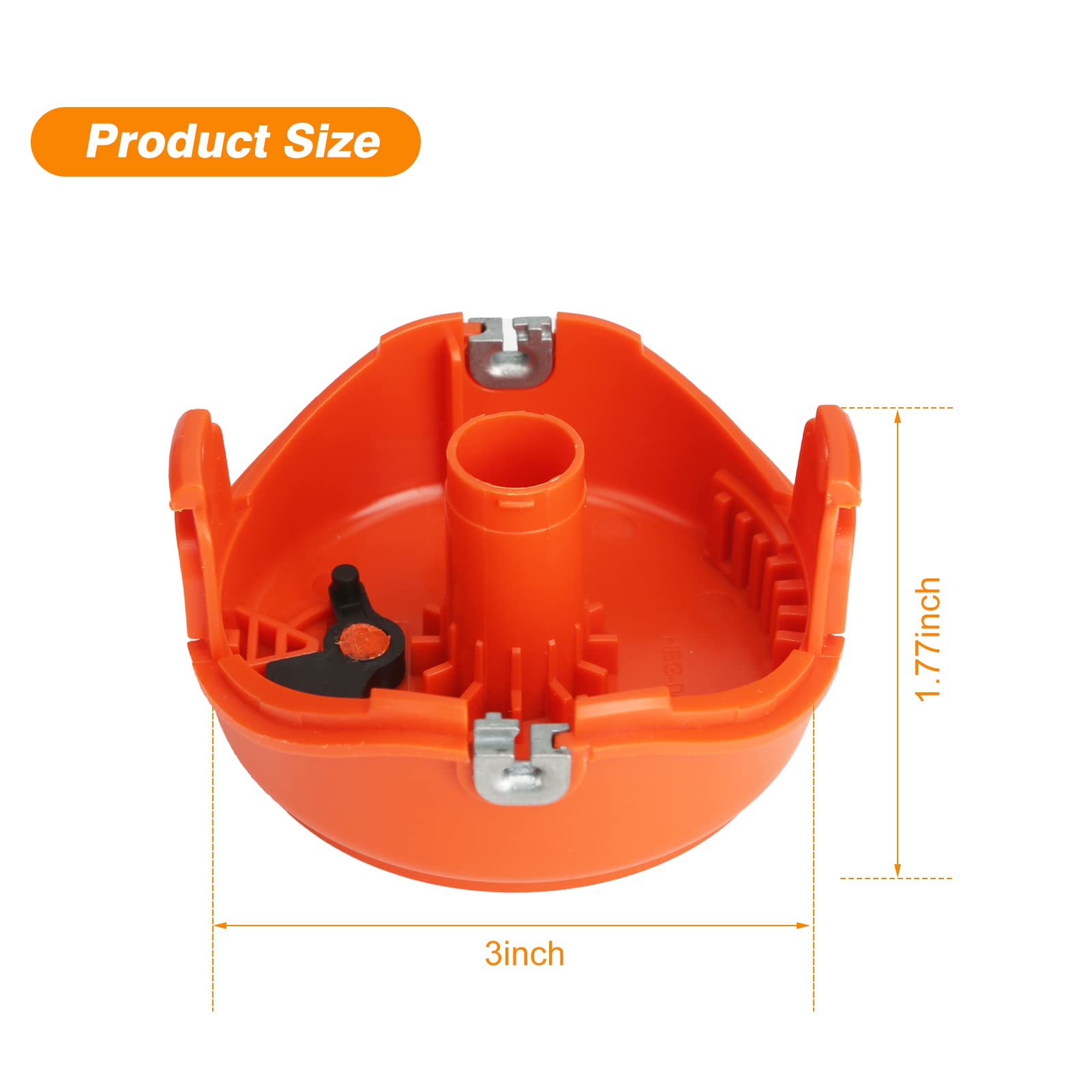 THTEN DF-065 String Trimmer Spools Compatible with Black and Decker GH710 GH700 GH750 RC-065, DF-065-BKP Weed Eater Refills Line 36ft 0.065" Auto-Feed Dual Line Edger+ RC-065-P Spool Cover Cap 3+1