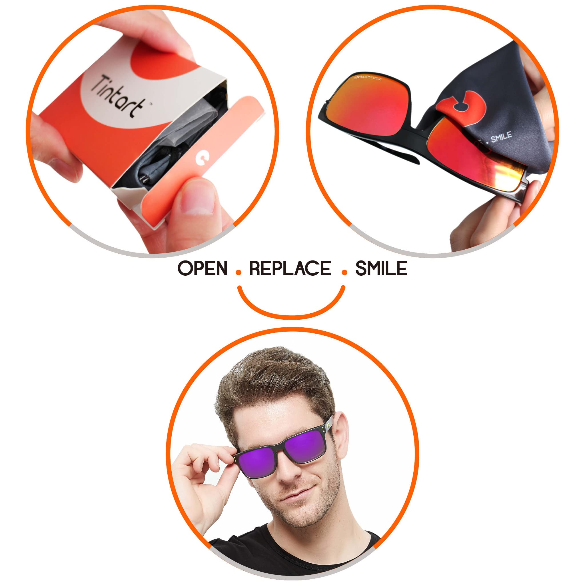 Tintart Performance Replacement Lenses Compatible with Oakley Batwolf OO9101 Polarized Etched-Plum Purple