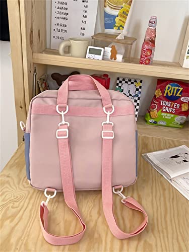 Tote Bag with Accessories Pins for Women Crossbody Shoulder Bag Casual(Pink-64, One Size)
