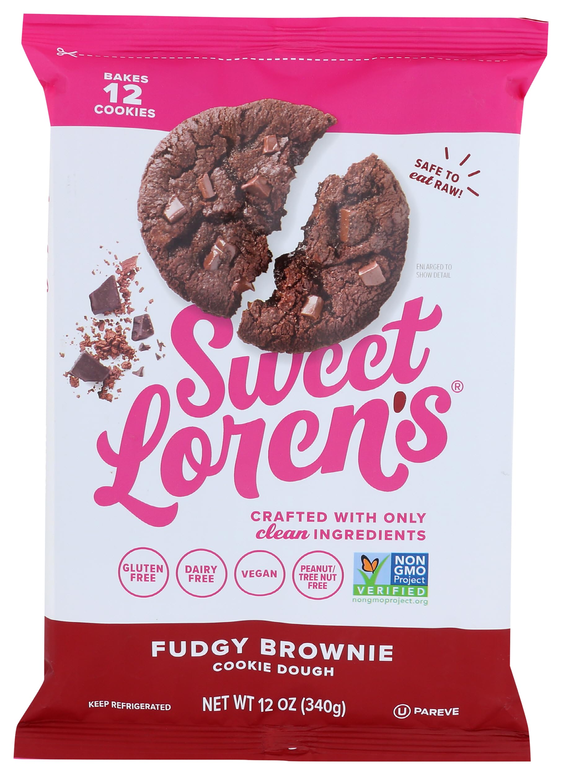 SWEET LORENS RFG FUDGY BROWNIES COOKIE DOUGH PLASTIC BAG 12 OZ - 0865458000131