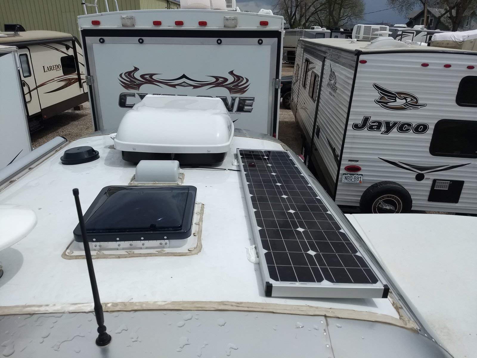 Zamp 90 Watt Long Solar Panel B Stock Airstream Trailer Camper Van Roof Mounted Module Made in USA (Panel and Airstream Mounting Hardware)