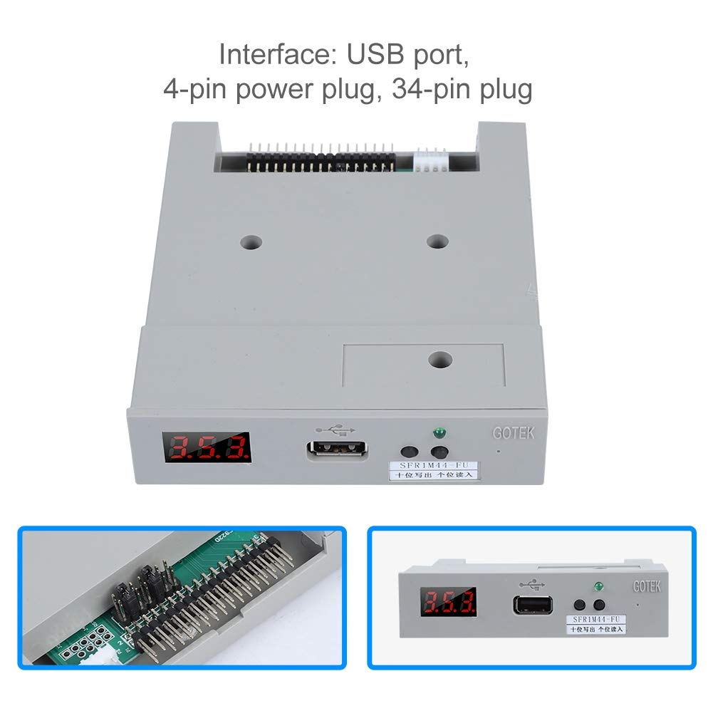 SFR1M44-FU 3.5 Inches 1.44MB USB Floppy Drive Emulator Floppy Disk Reader Simulation Floppy Disk Emulator, for Various Electronic Musical Instruments, Textiles, Electronic