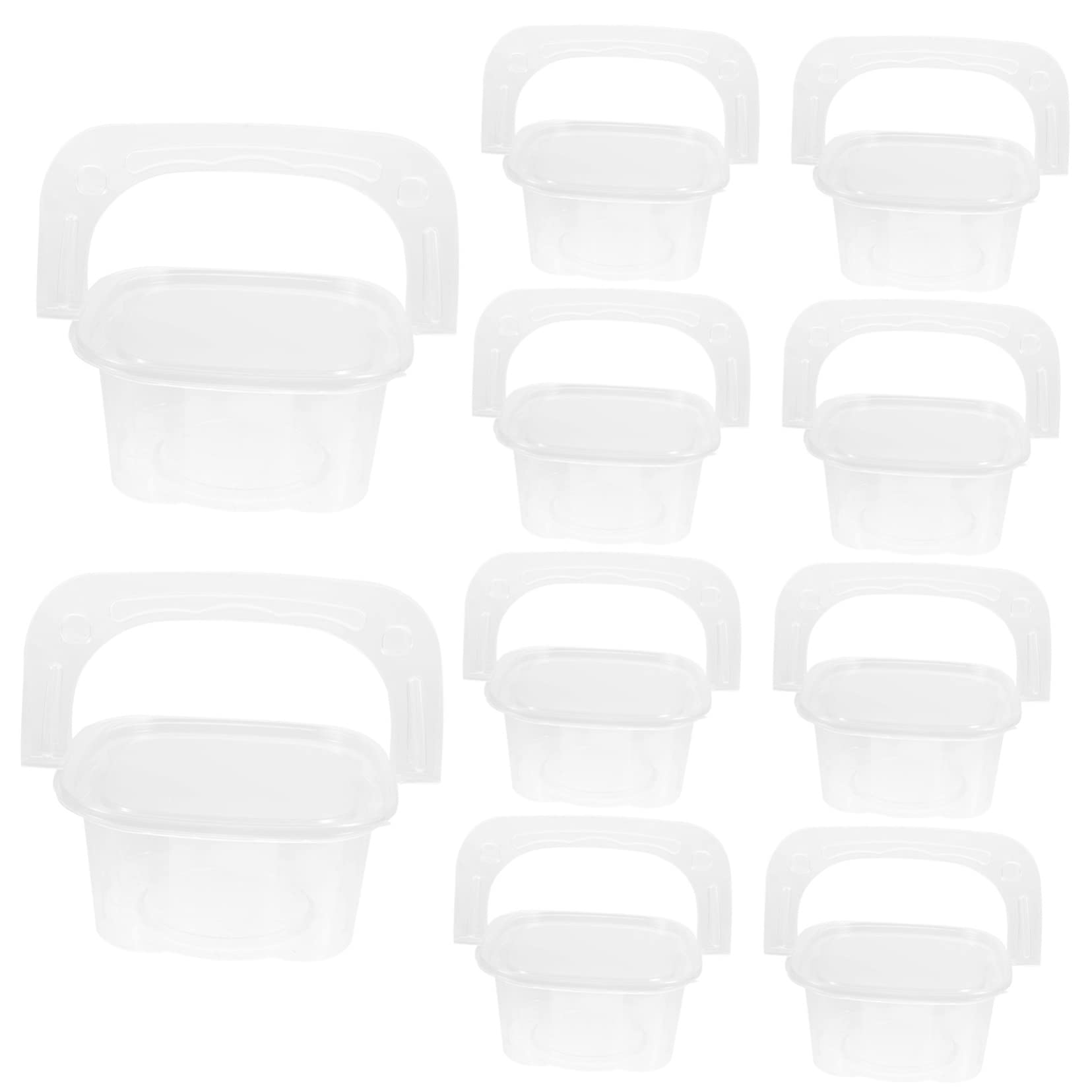 ULTECHNOVO 20 pcs transparent cake box small clear container handheld flower basket pastry serving bowls cake containers with lids plastic cereal bowls Noodle the pet small donuts