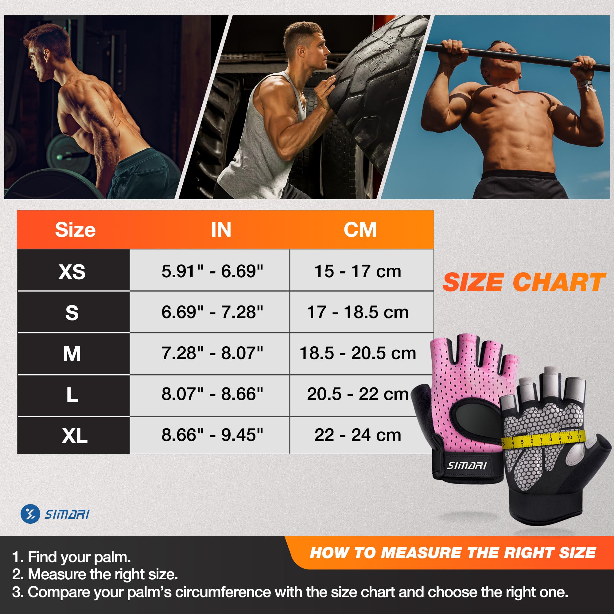 SIMARI Workout Gloves Men Women Weight Lifting Gym Exercise Cycling Full Palm Protection Breathable Gloves