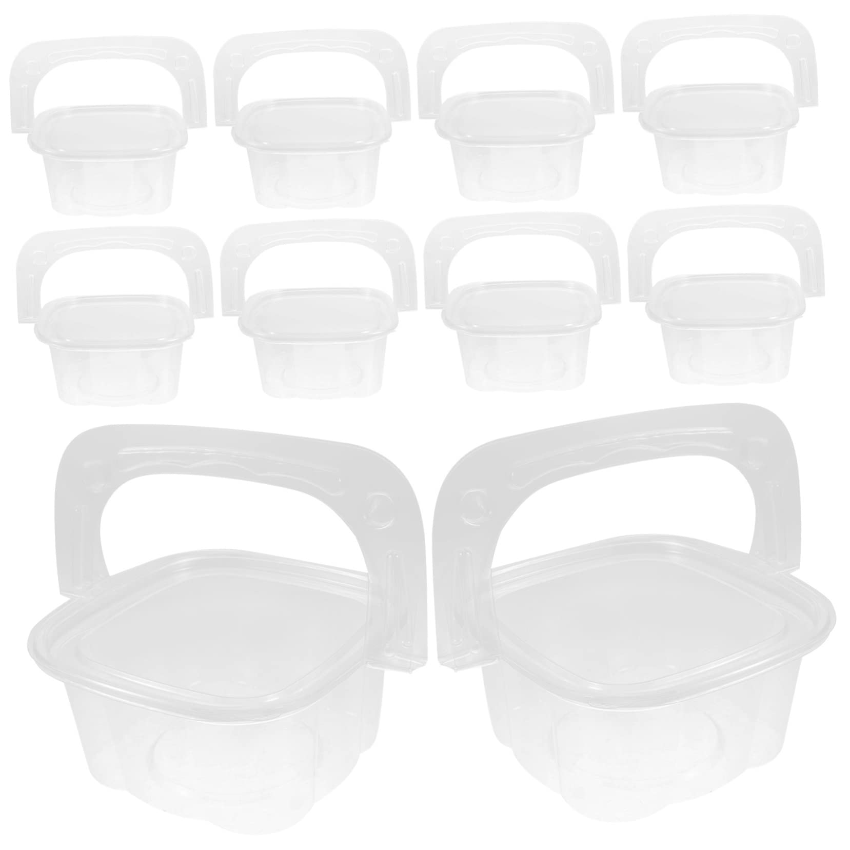 ULTECHNOVO 40 pcs transparent cake box plastic cereal bowls dry nut holder mini cake containers with lids mini cupcake container yogurt containers fruit container dumpling the pet packing box