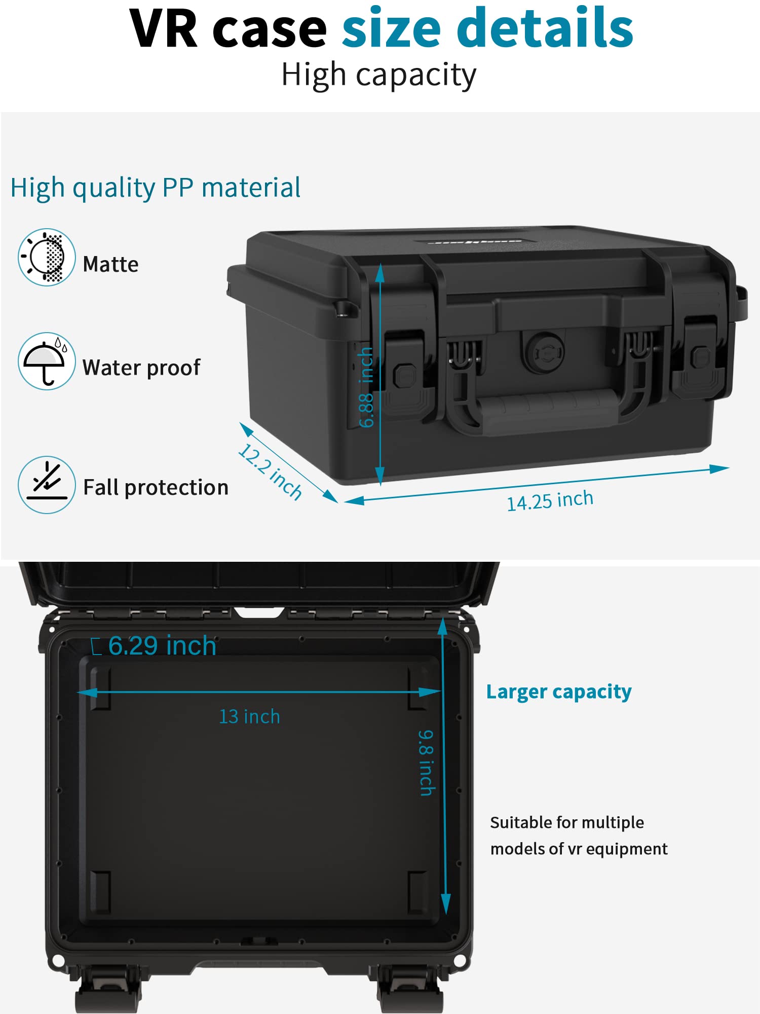 VR Headset Carrying Case for Oculus Quest 2 Fits All Elite Strap, Hard Case Protect Oculus Quest Accessories, Storage Bag Suitable for Home Storage and Travel