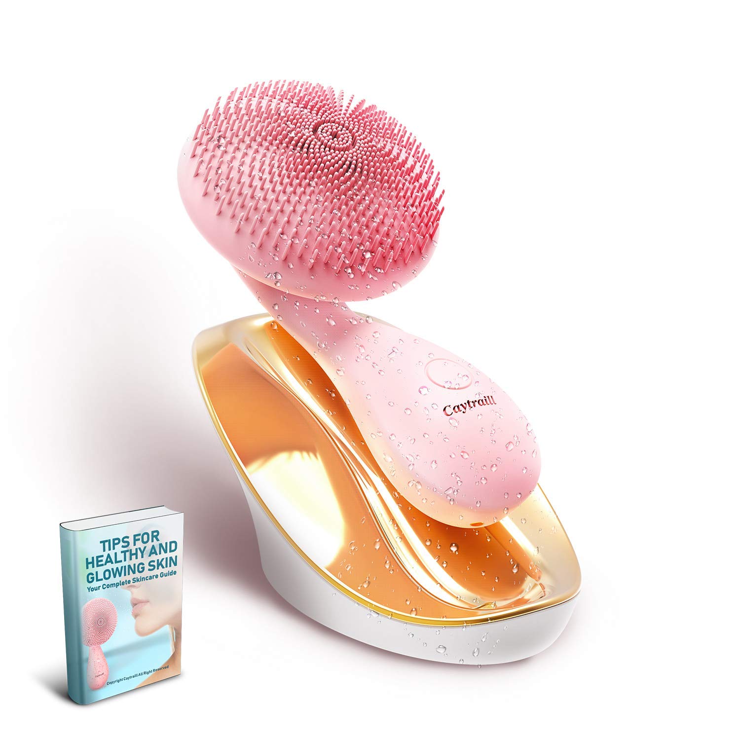 Silicone Facial Cleansing Brush,Ultrasonic Face / Body Cleanser, 4 Function Modes,Rotating Magnetic Beads,Waterproof /Rechargeable-Portable /Ergonomic Handle-Skin Rejuvenation /Cleansing
