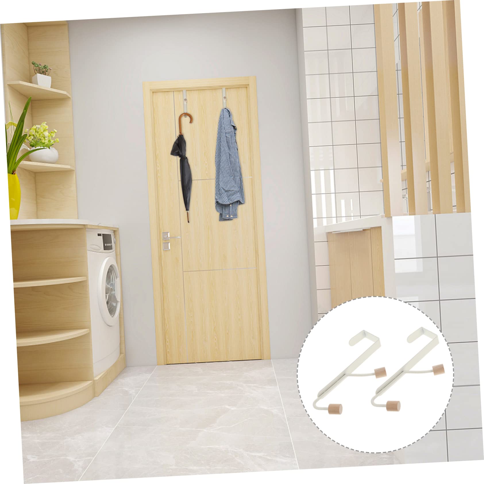 Zerodeko 18 Pcs Coat Hook Behind Door Behind Door Hooks Over Door Towel Hanger Hooks for Hanging Coats Over The Door Coat Hook Storage Hangers Storage Hook White Hook Rack Wood Hook up