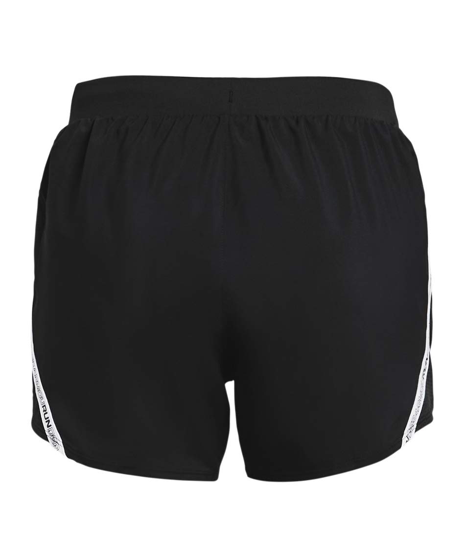 Under Armour Women's Fly by 2.0 Brand Shorts, Black (001)/White, Medium