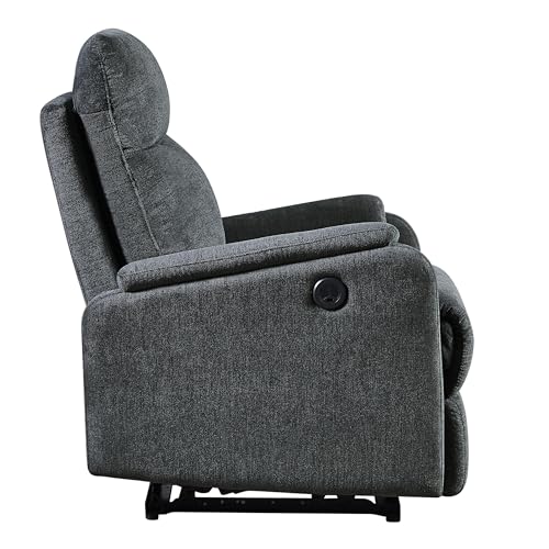 TiopHome Power Comfy Adjustable Backrest & Footrest, Electric Recliner Chairs Single Sofa for Living Room, Dark Gray