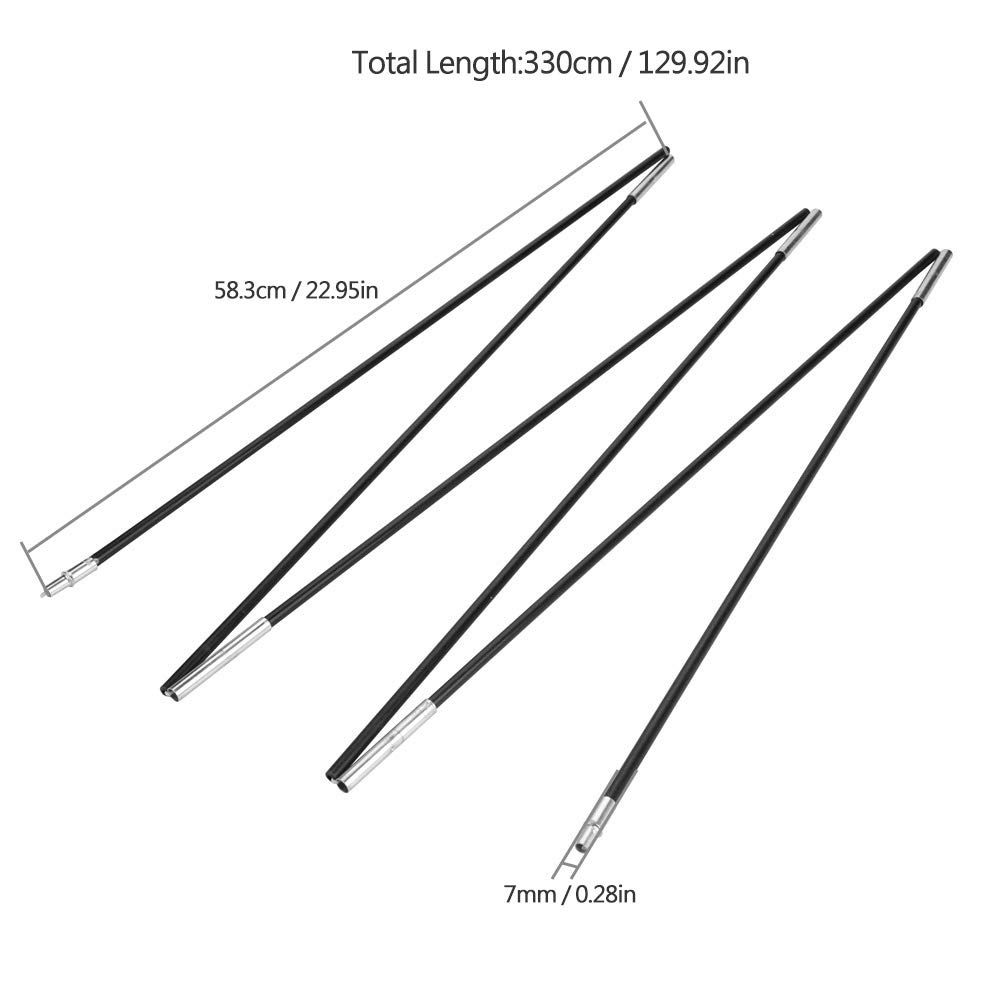 Zerone Replacement Tent Poles, Aluminum Rod Tent Pole Replacement Accessories, Multifunction Tent Poles Rod
