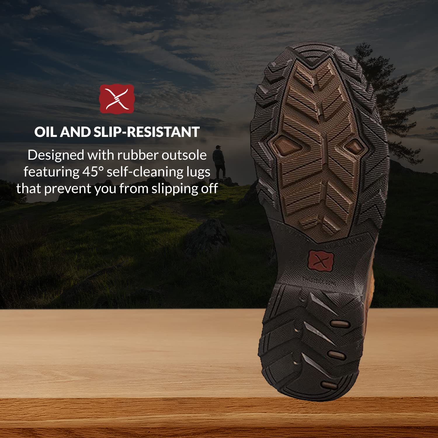 Twisted X Men’s 6†Hiking Boot - Work Hiker Boots Crafted with Full-Grain Leather Upper, Three-Quarter Length Composite Insole, Compression EVA Midsole, and Rubber Outsole, Dark Brown, 10.5(W)
