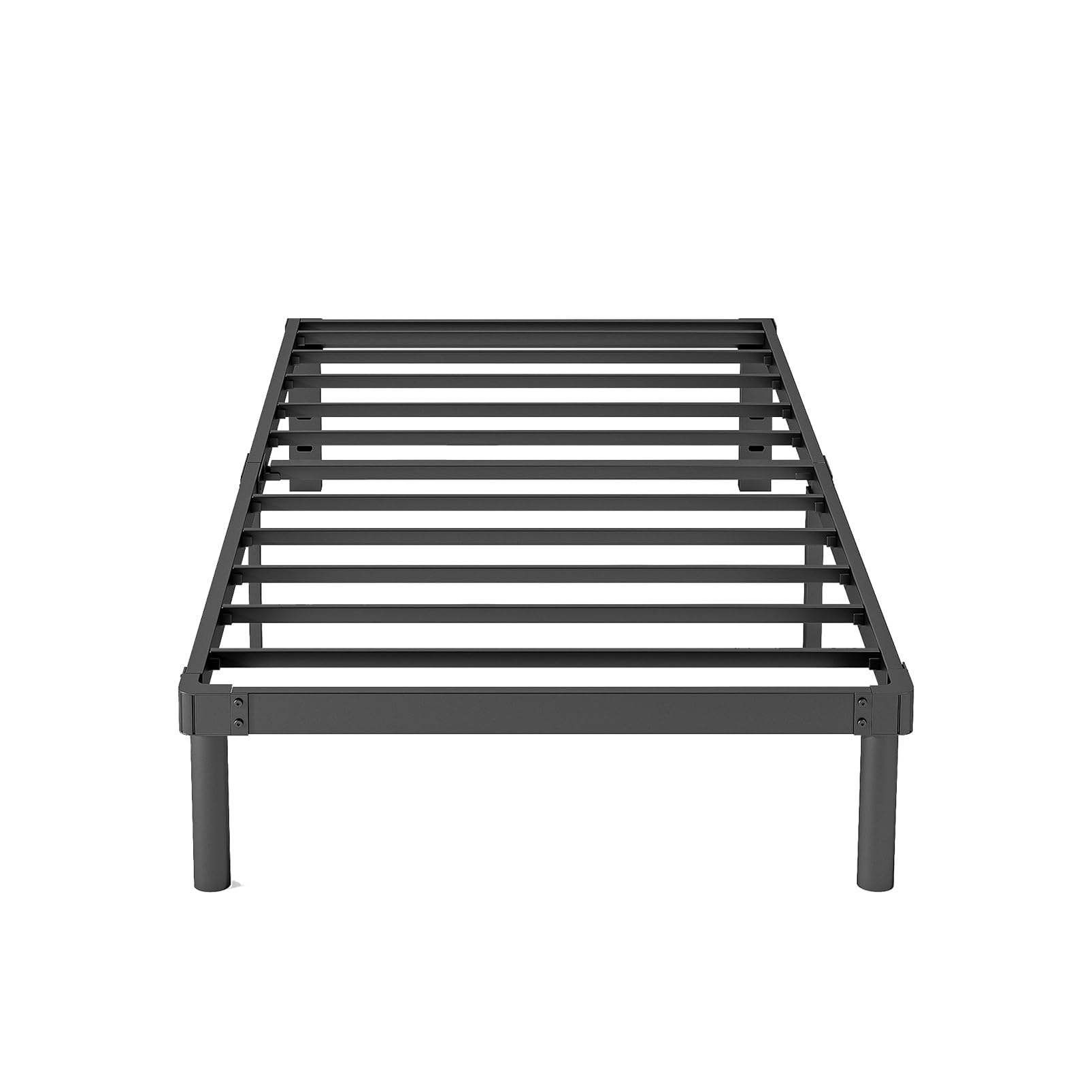 SunnyDaze 14 Inch High Platform Twin Bed Frame No Box Spring Needed, Metal Bed Frame Twin, Heavy Duty, Easy Assembly, Noise Free, Black
