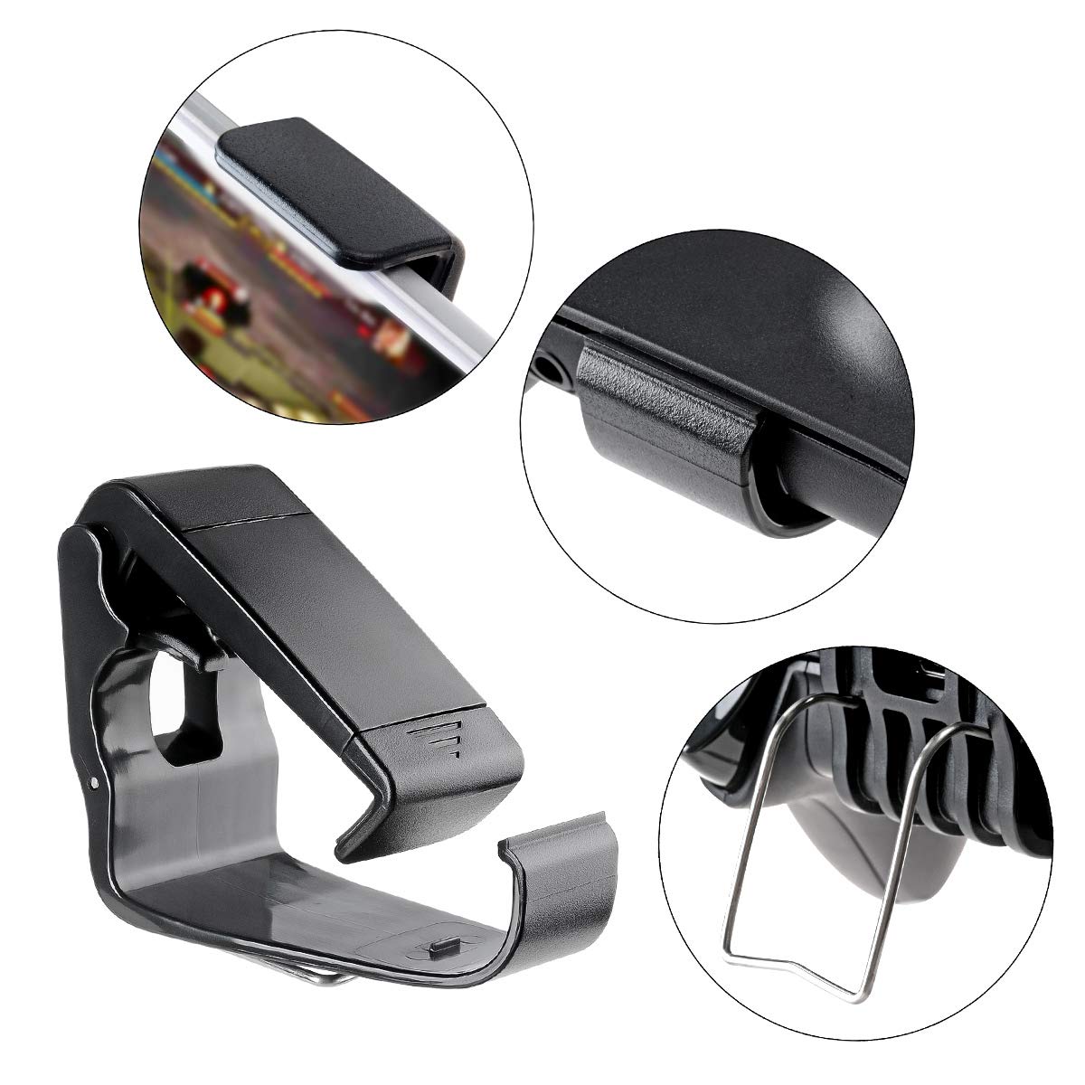 VSEER 2 Pack Foldable Controller Mobile Phone Holder/Cellphone Clamp/Clip Compatible with Xbox One/Xbox One S Controllers (Black)