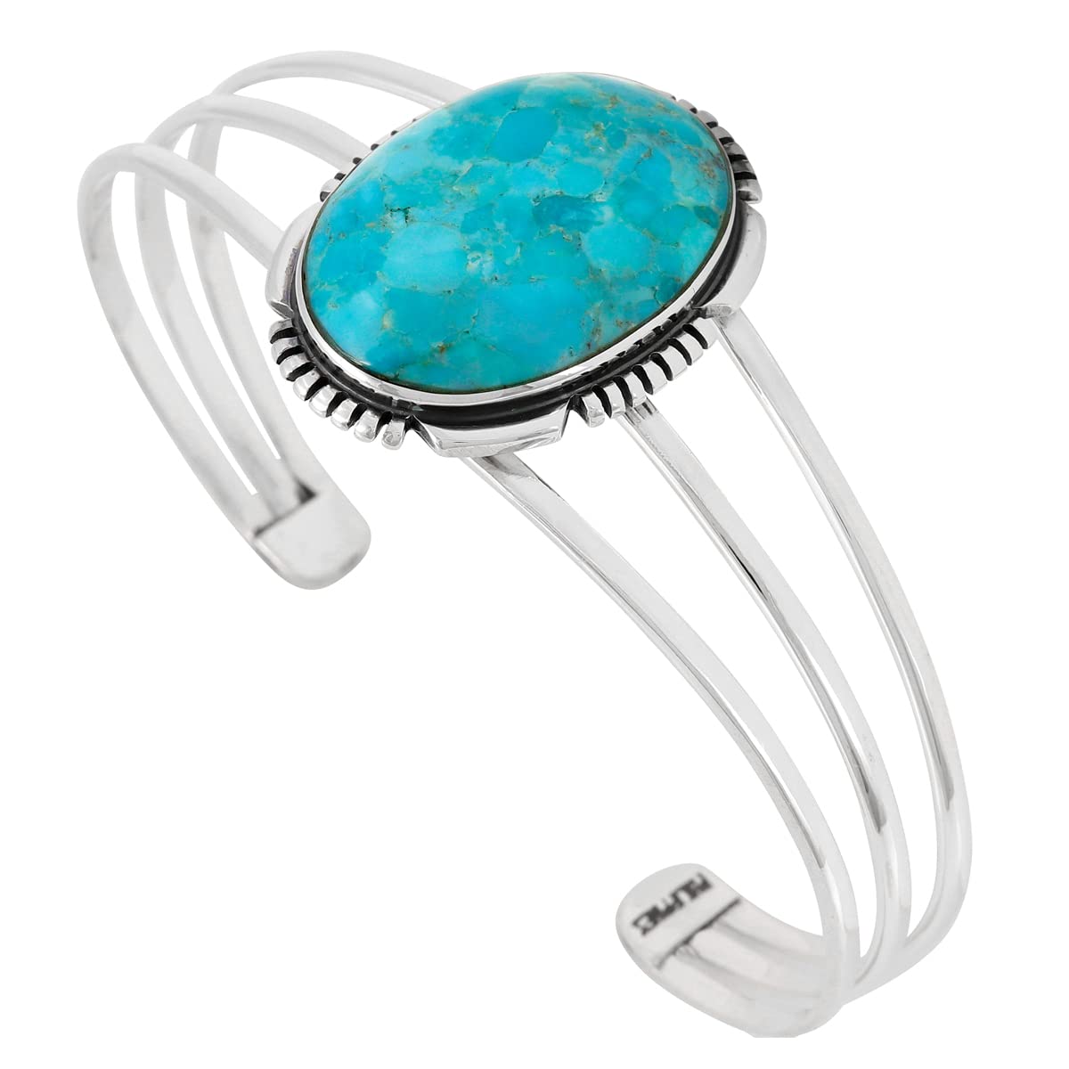 Turquoise Bracelet Sterling Silver 925 Genuine Turquoise (Turquoise)