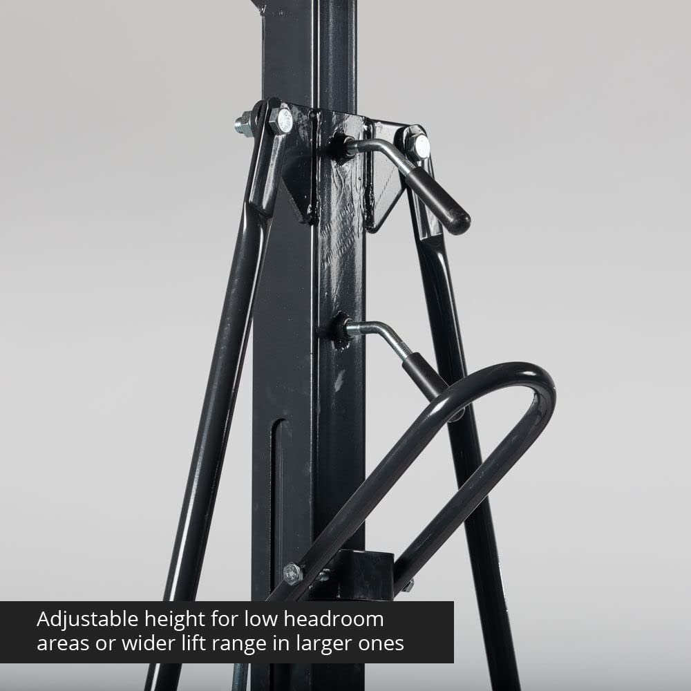 Titan Attachments 0.5 Ton Adjustable Steel Gantry Crane, Portable Shop Lift Hoist, Frame Only, Rated 1,000 LB