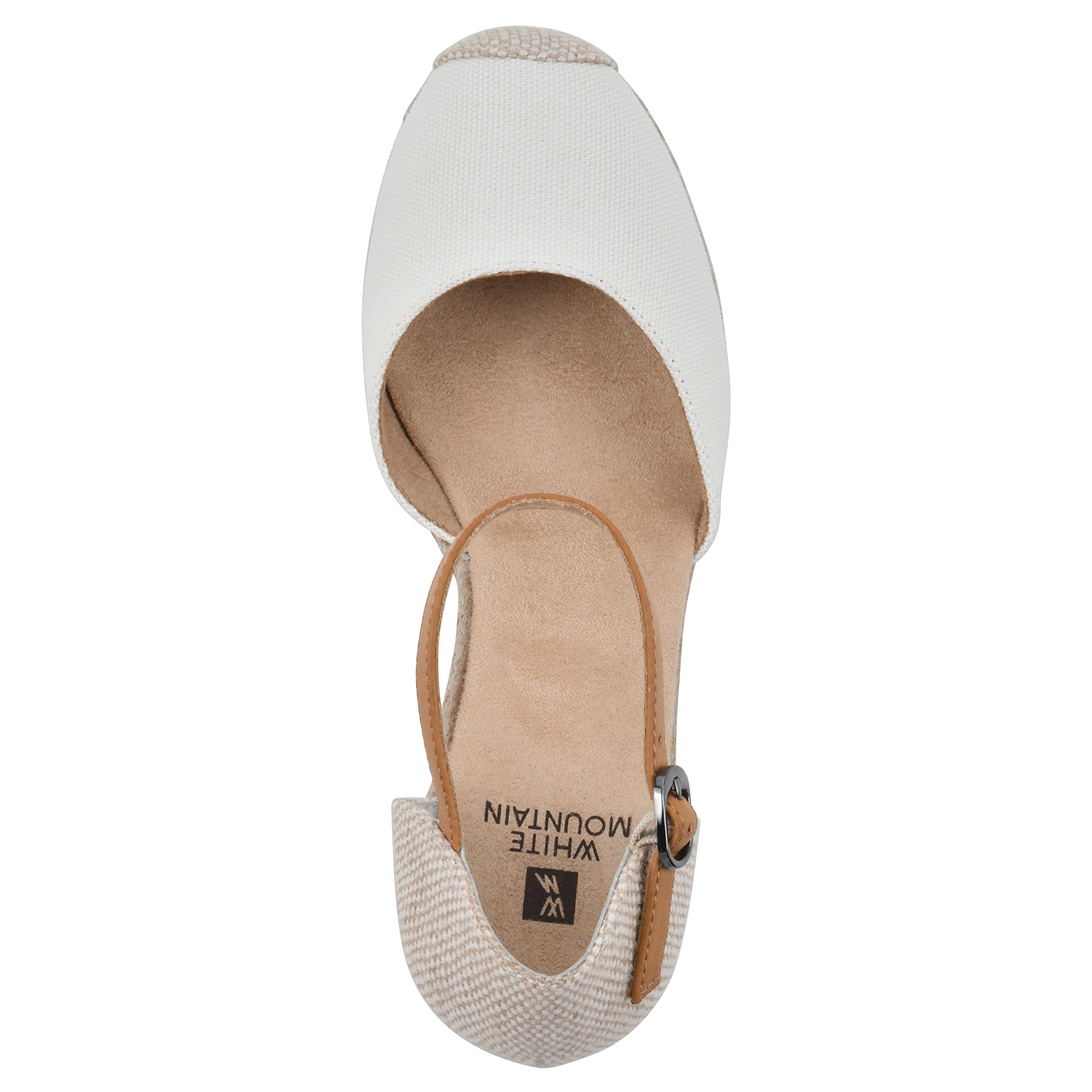 WHITE MOUNTAIN Women's Mamba Espadrille Wedge Sandal, Natural/Fabric, 10 M