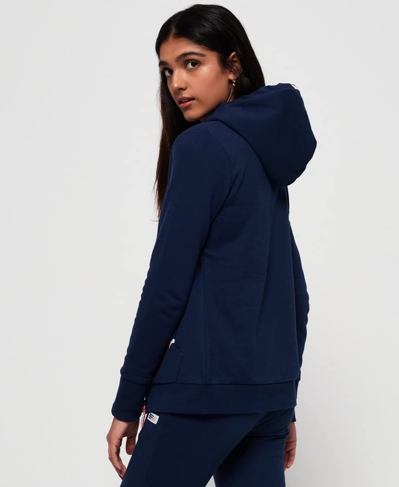 Superdry Womens La Athletic Zip Hoodie City Navy Size 4