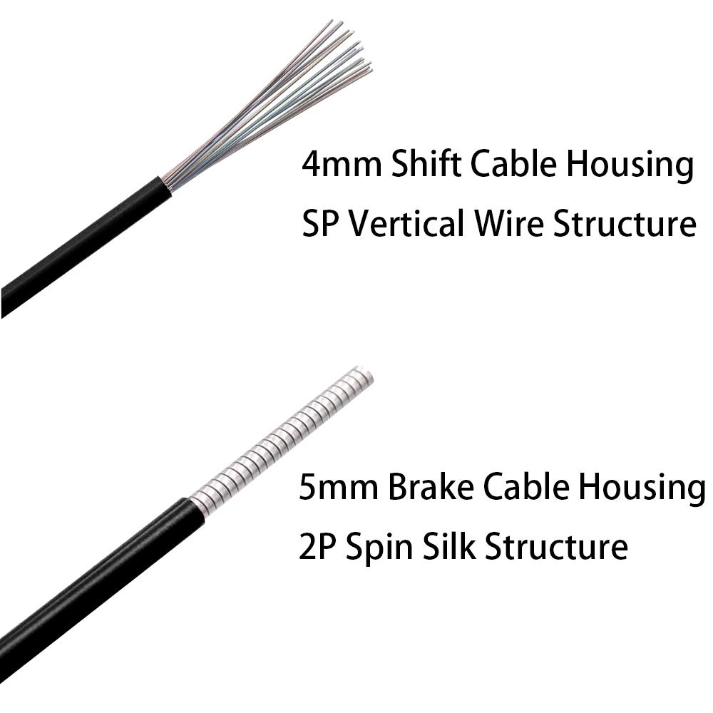 Wolfride Bicycle Cables and Housing Set Bike Cable Kit for Road Bike Mountain Bike