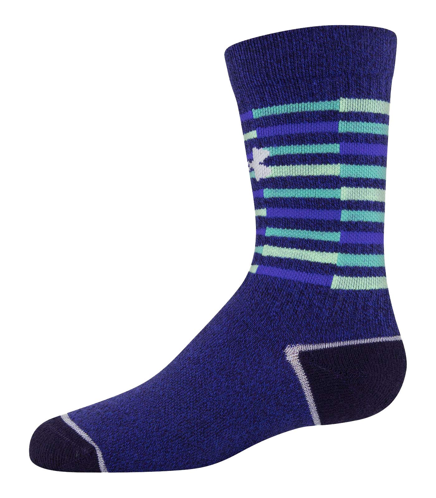 Under Armour Girl's Wardrobe Socks 3 Pack (Constellation(1319927-531)/Green Typhoon, Small)