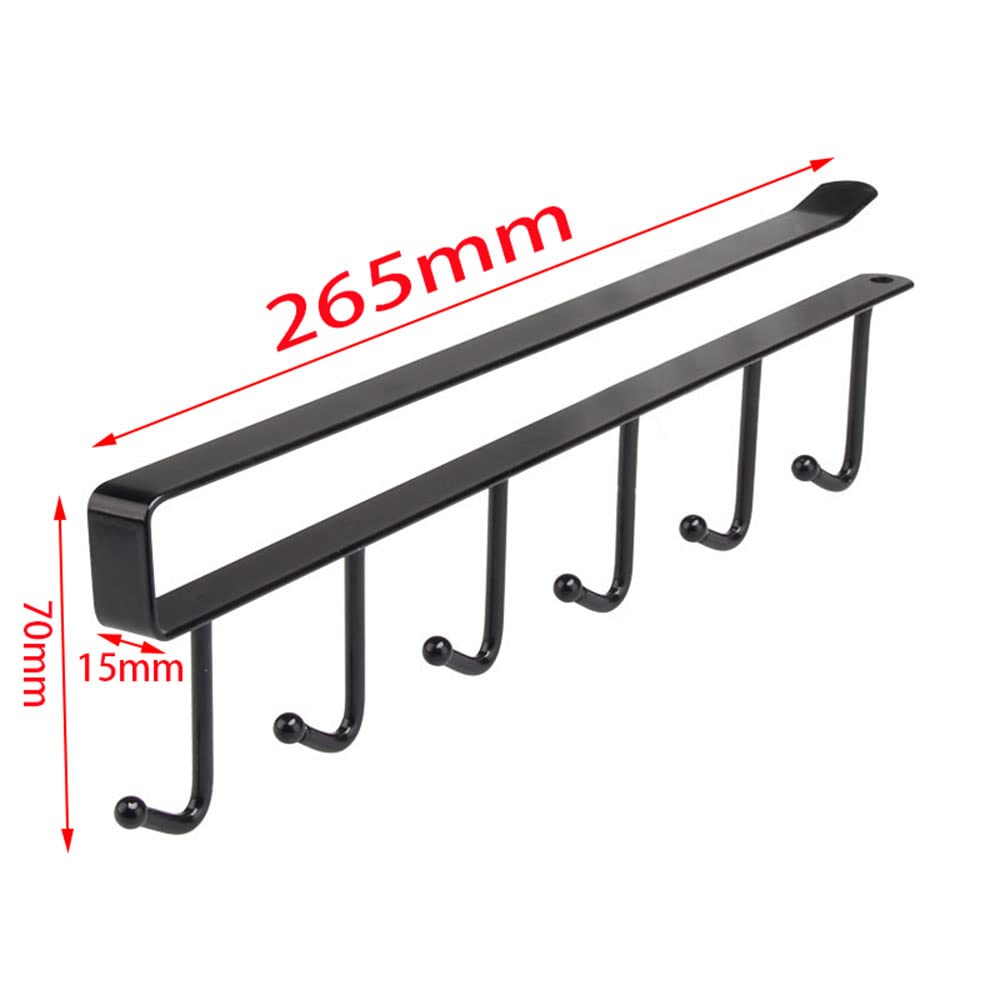 The Cabinet Coffee Cup Holder Under The Cup Hook Can be Used in The Kitchen, Suitable for 1 Inch Thick Shelf or Smaller -Only Suitable for Flat Hip Cabinets 2PCS (Black, White)